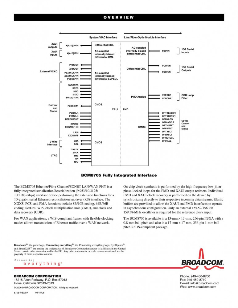 BCM8705 technical document page 2