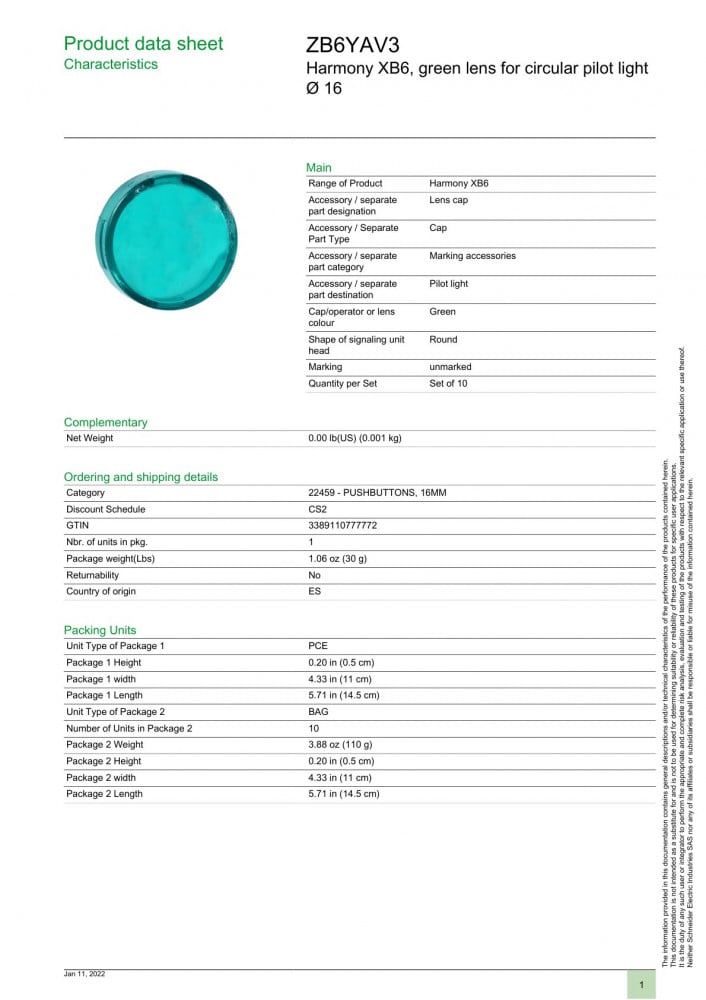 ZB6YAV3 technical document page 1