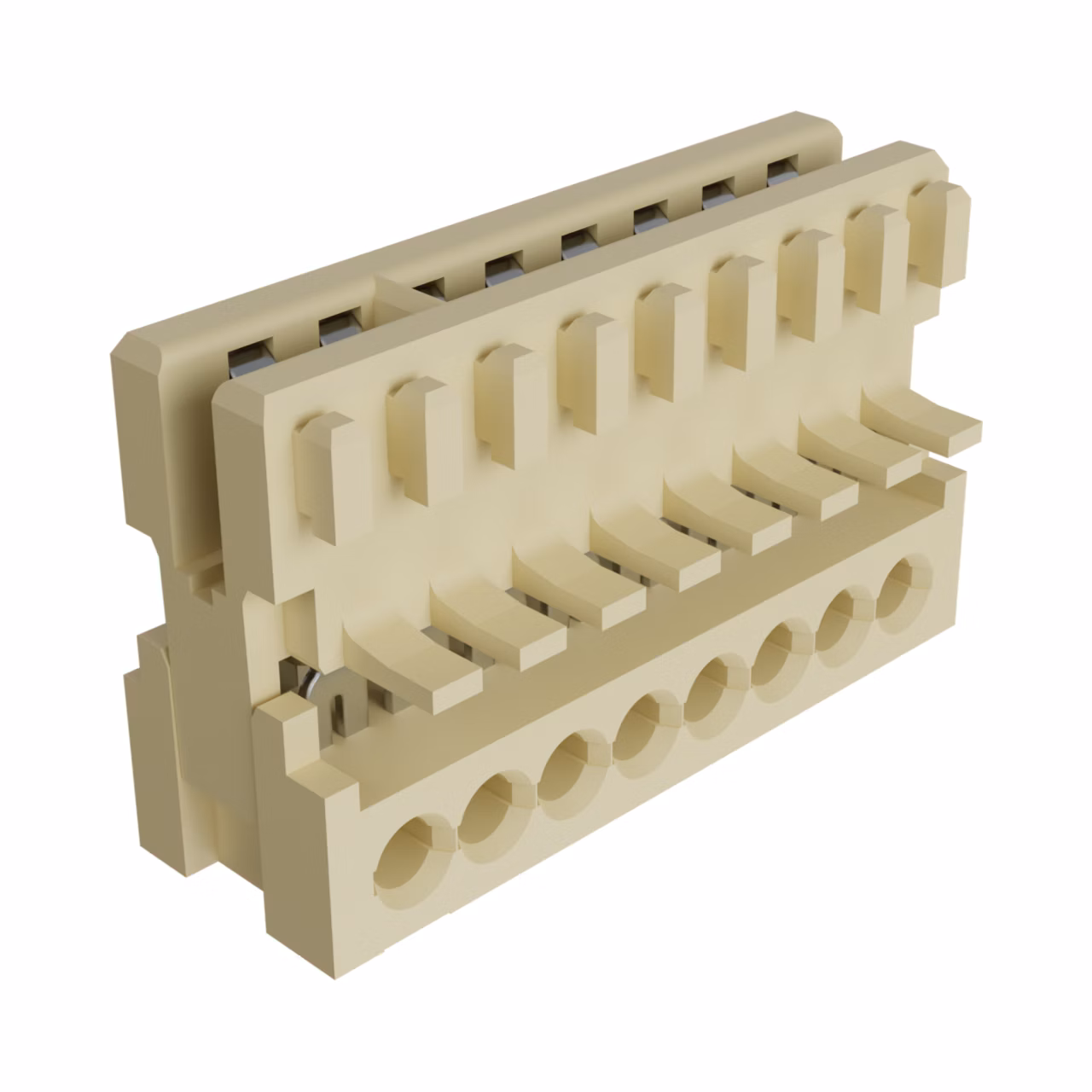 Appli-Mate RAST 2.5 Connector, 2.50mm Pitch, Female, 8 Circuits, All Position Keys, Open Endwalls, Polarizing Rib Between 2/3, Zeus Housing for sale
