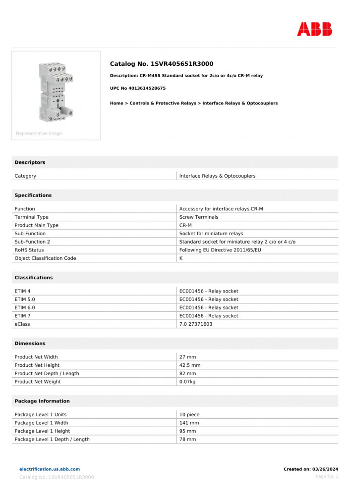 ABB CR-M socket technical document page 1