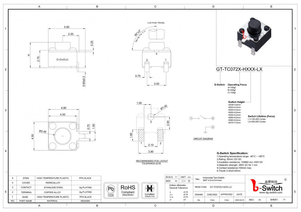 GT-TC072A-H043-L1 technical document page