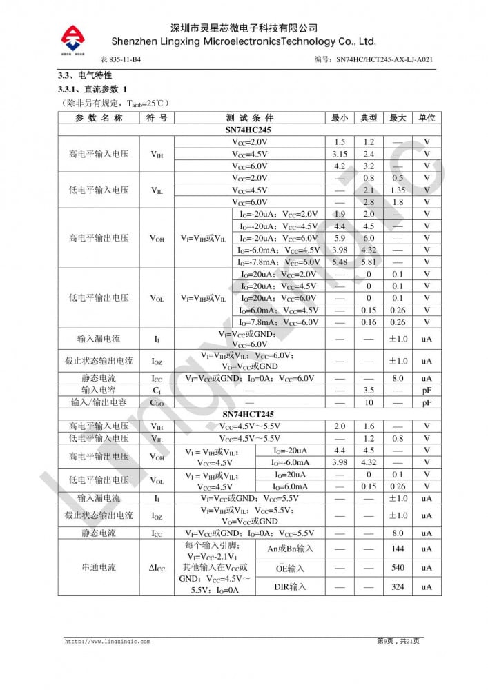 SN74HC245PW(LX) datasheet page 9
