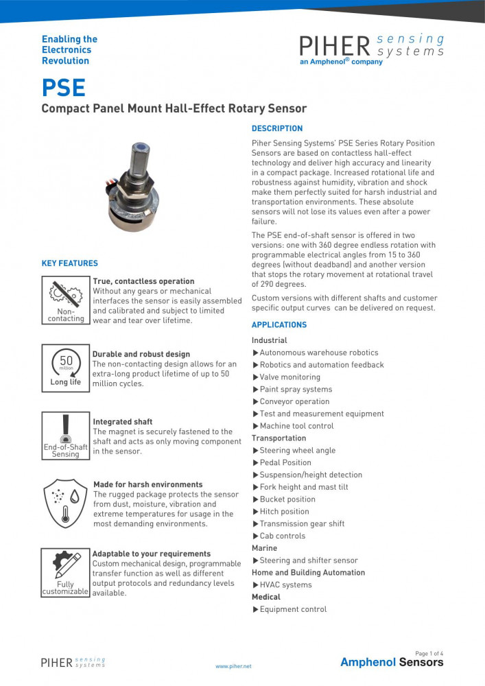PSE product documentation page 1