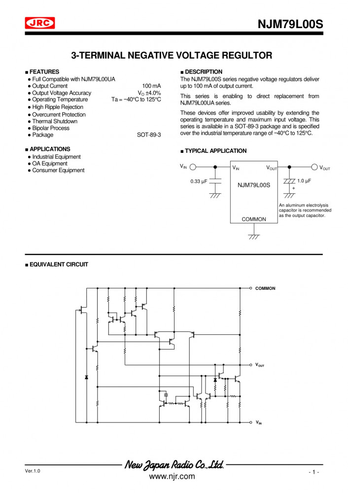 NJM79L15SU3-TE1 datasheet page 1