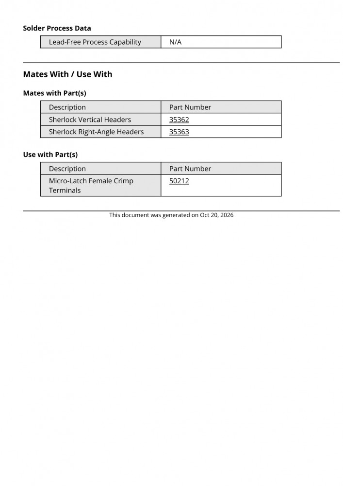 Technical document image 3 for MOLEX 355071100