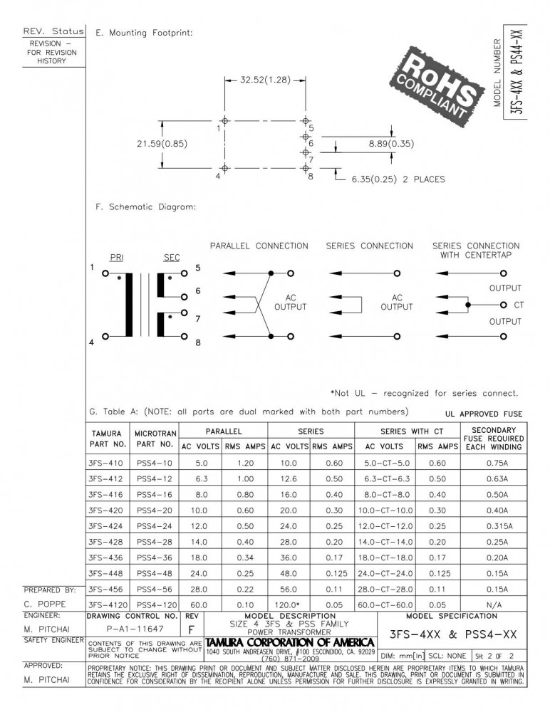 3FS-424 family specification drawing, page 2