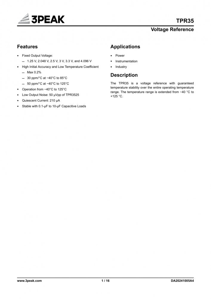 TPR3540-S3TR datasheet page 1