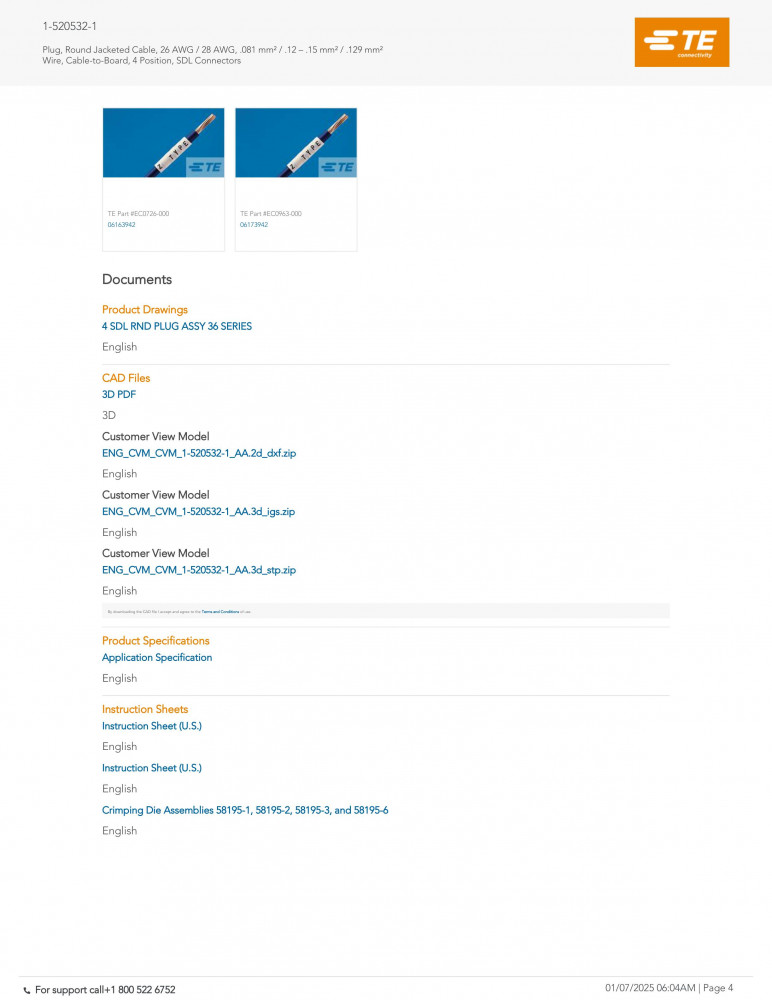 TE Connectivity 1-520532-1 technical document page 4