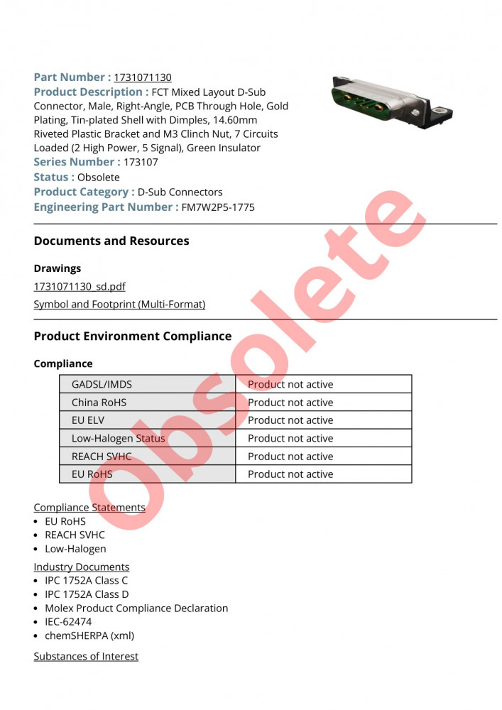 MOLEX 1731071130 drawing preview, page 1