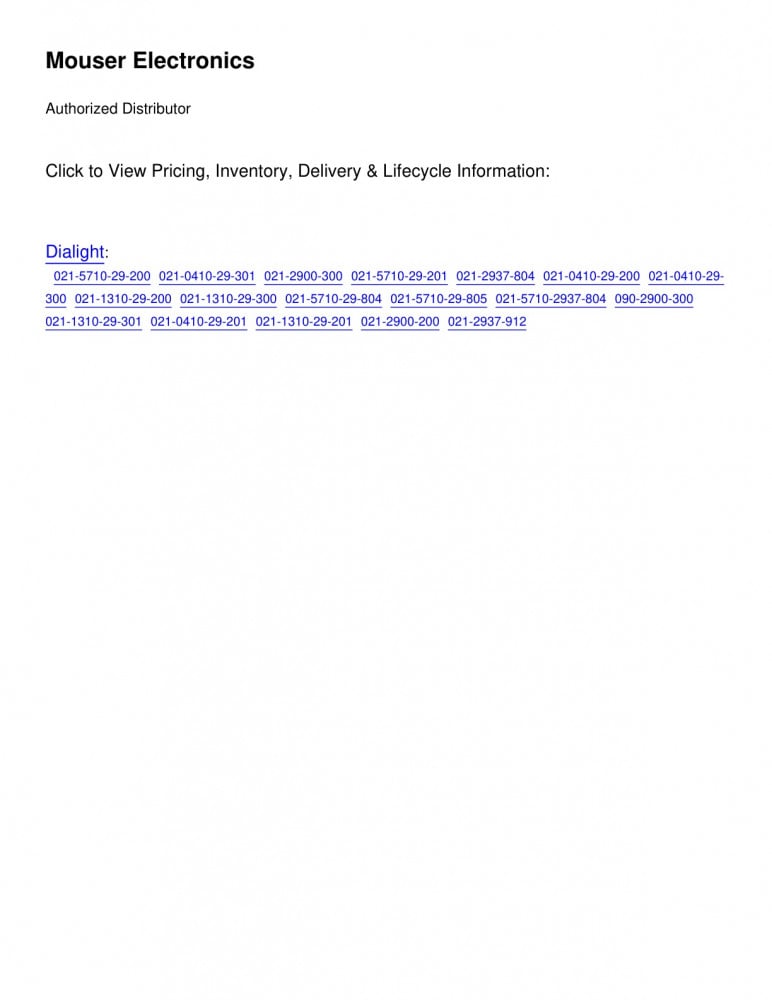 Dialight miniature incandescent indicator document page 2