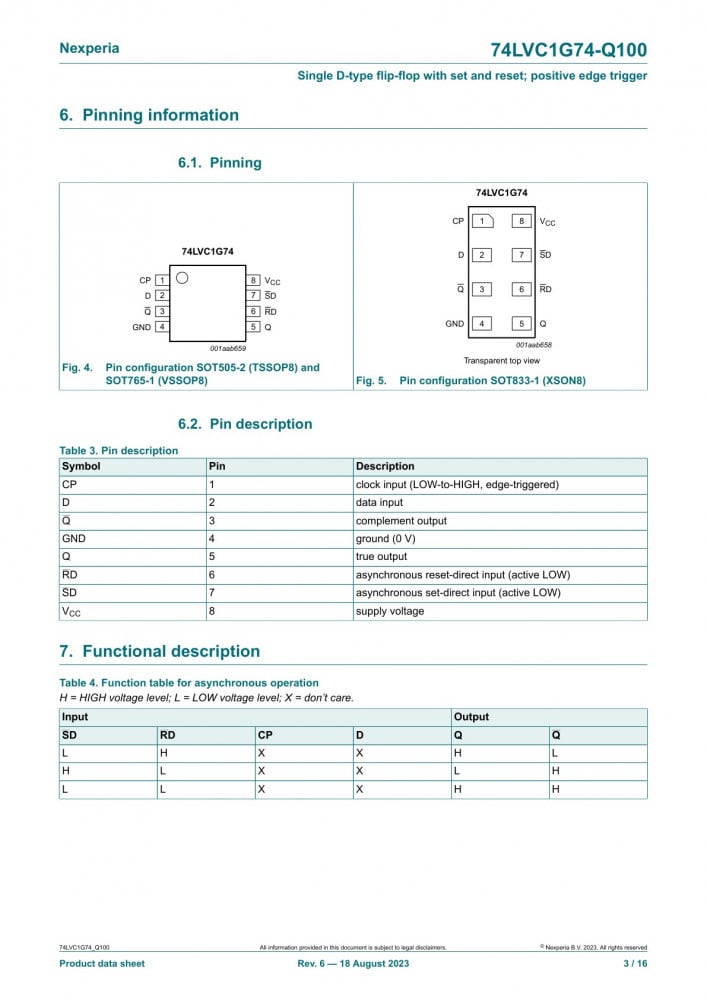 Nexperia 74LVC1G74-Q100 datasheet page 3