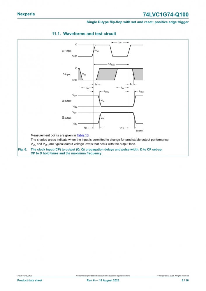 Nexperia 74LVC1G74-Q100 datasheet page 8