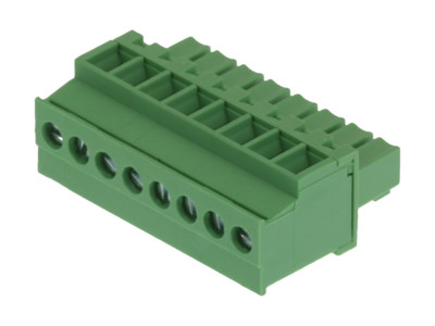 3.50mm Pitch Eurostyle Vertical Plug, Rear Wire Entry, Green Housing, 8 Circuits for sale