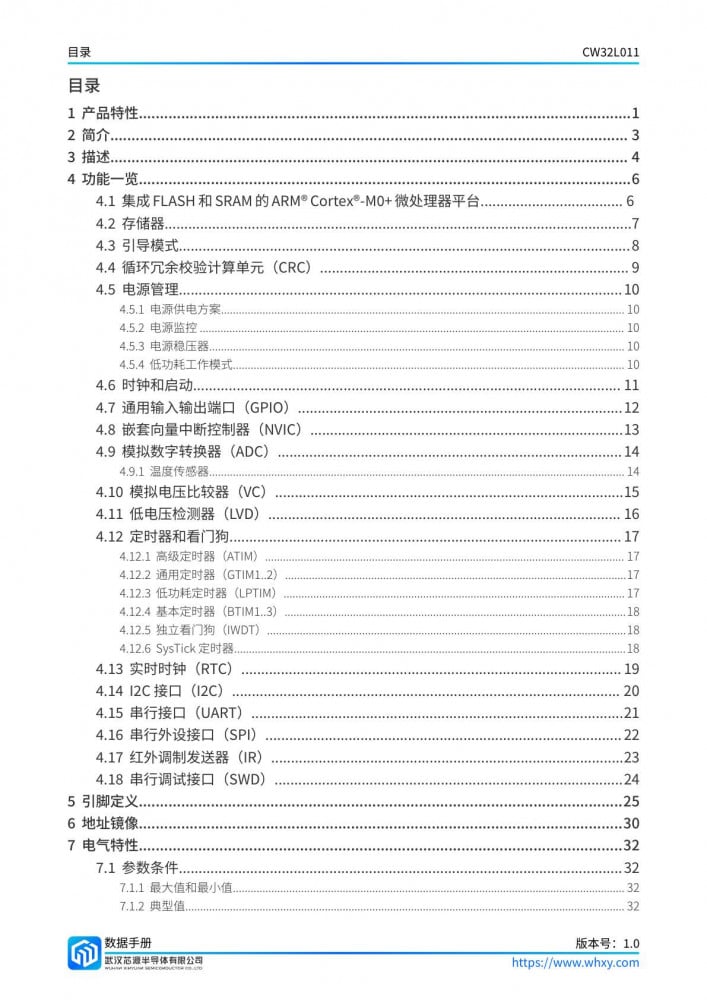 CW32L011 datasheet page 2