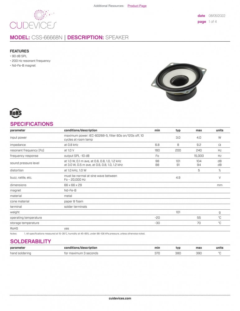 CSS-66668N technical document page 1