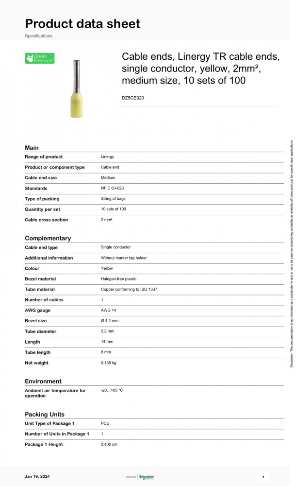 Schneider DZ5CE020 technical document page 1
