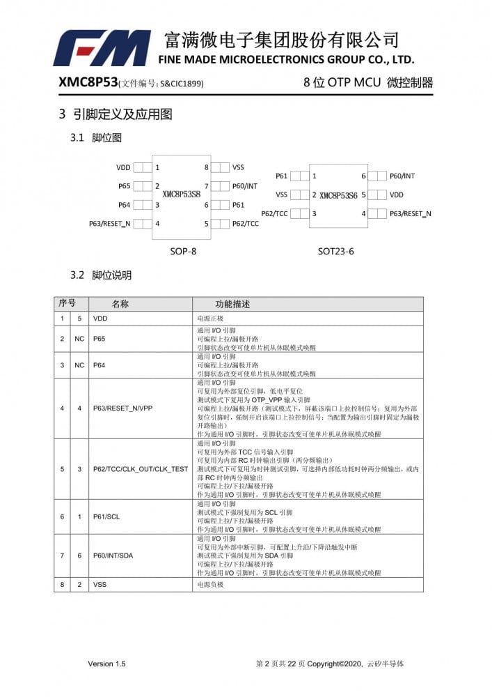 XMC8P53S6 datasheet page 2