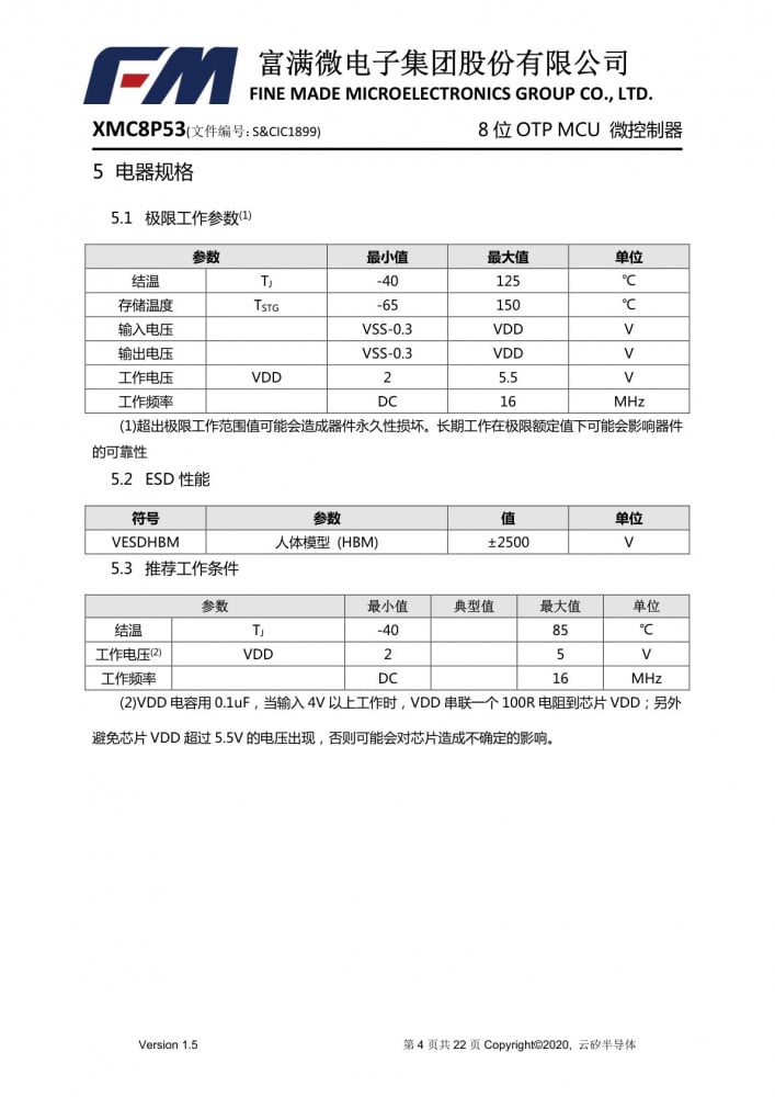 XMC8P53S6 datasheet page 4