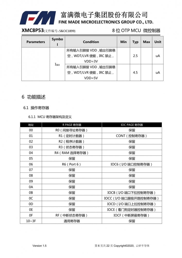 XMC8P53S6 datasheet page 6