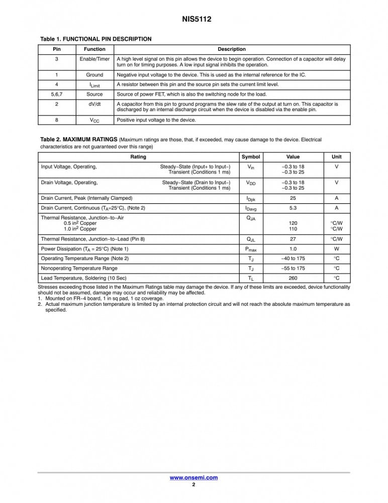 NIS5112 datasheet page 2