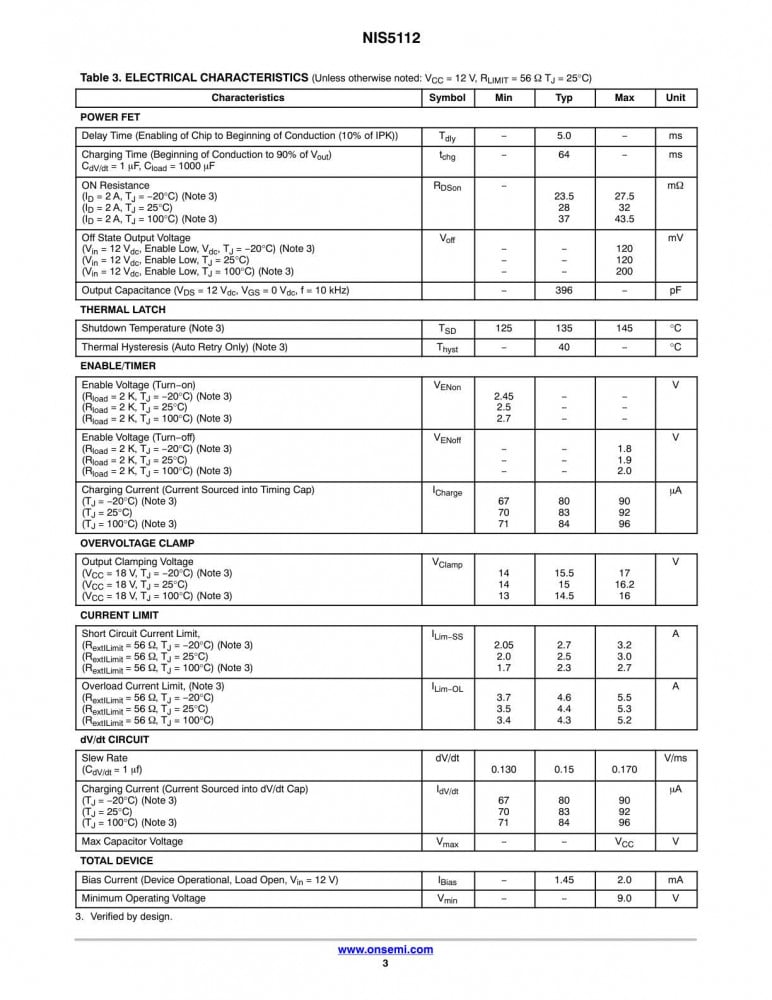 NIS5112 datasheet page 3