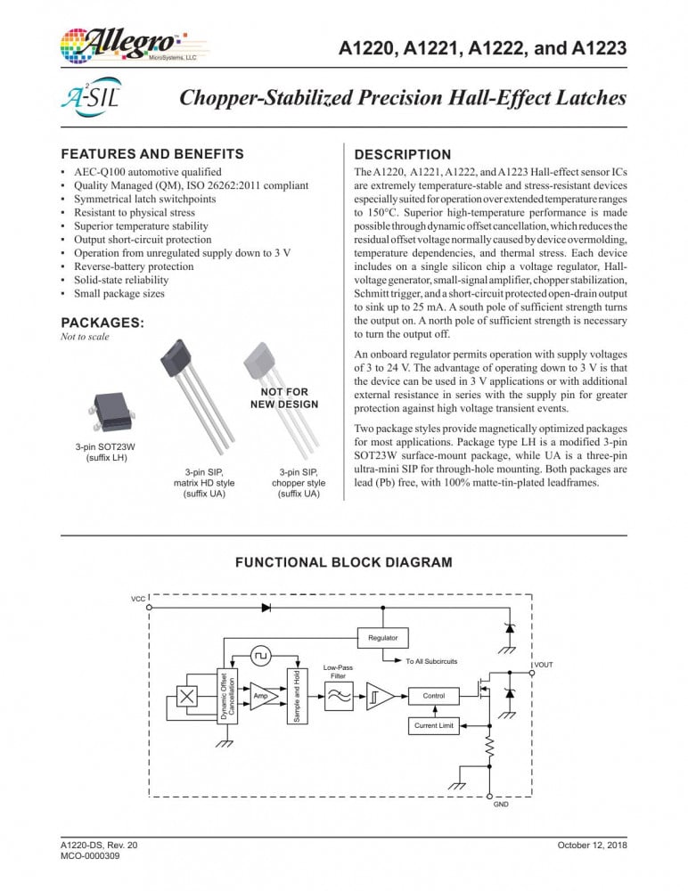 A1221LUATI-T datasheet page 1