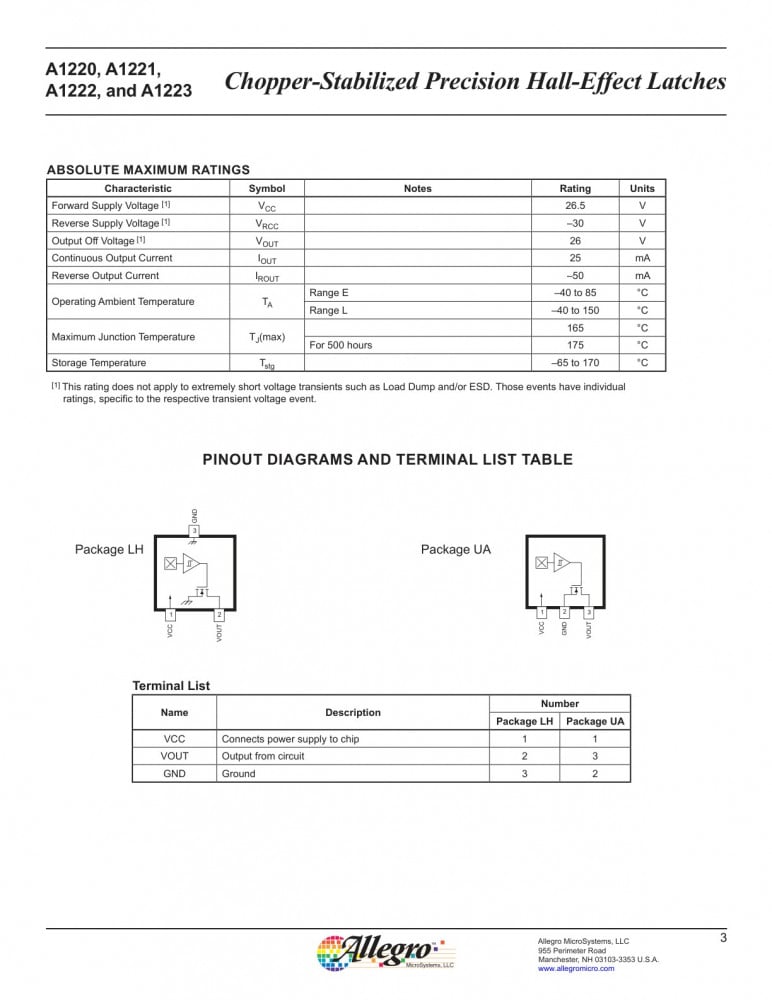 A1221LUATI-T datasheet page 3