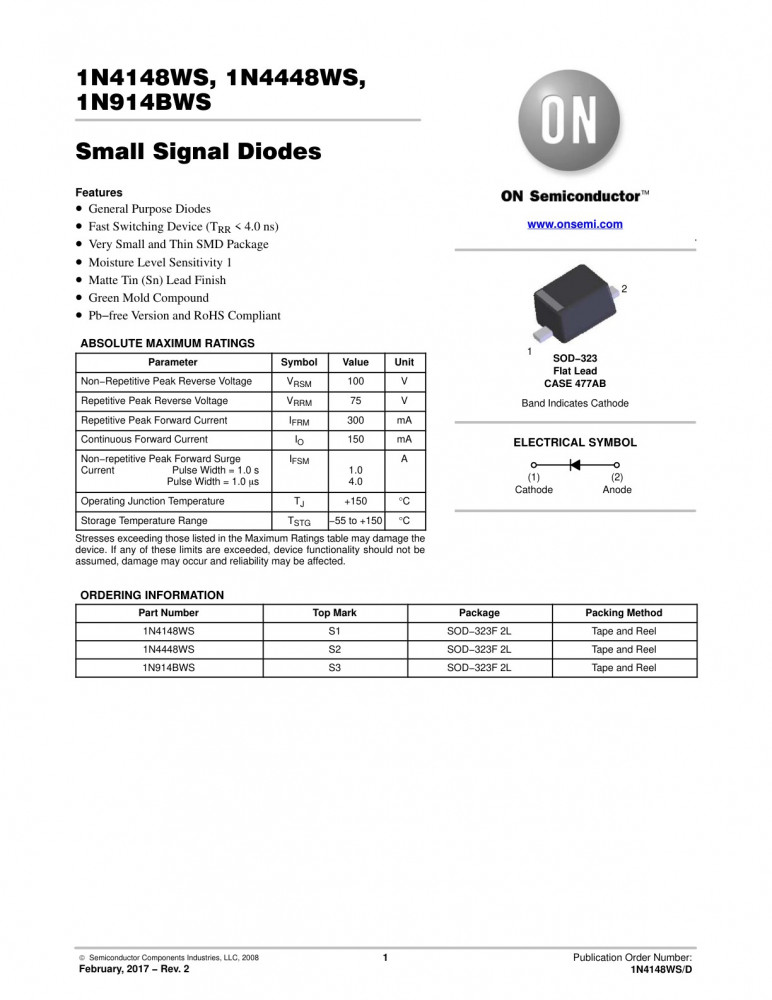 1N4148WS datasheet page 2