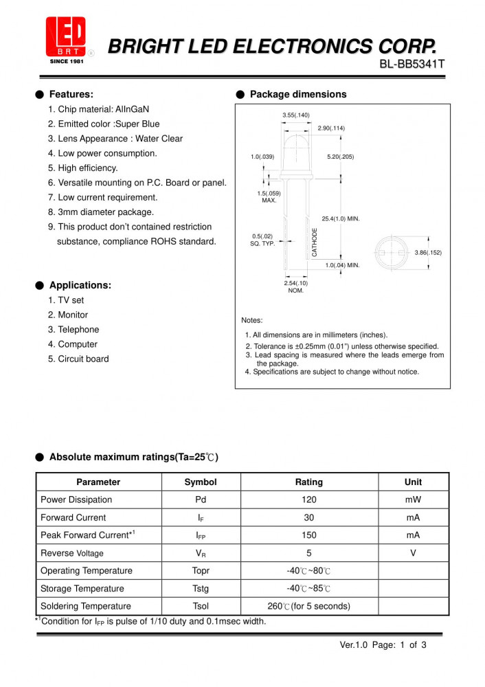 BL-BB5341T technical document page 1