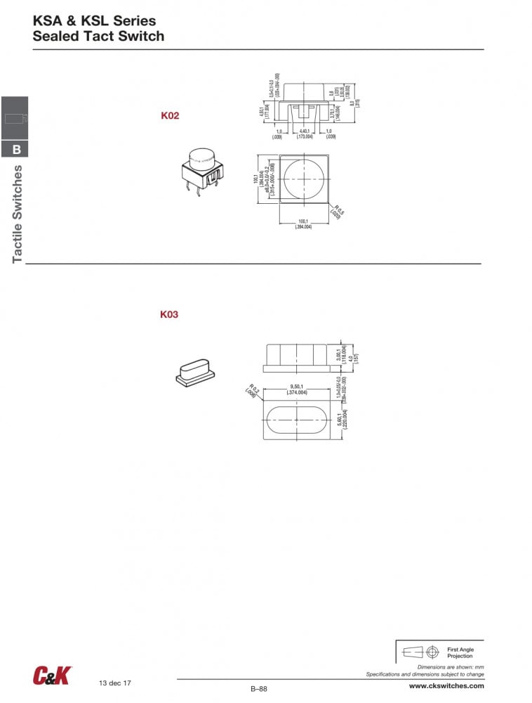 C&K KSL0V411LFTR datasheet page 5