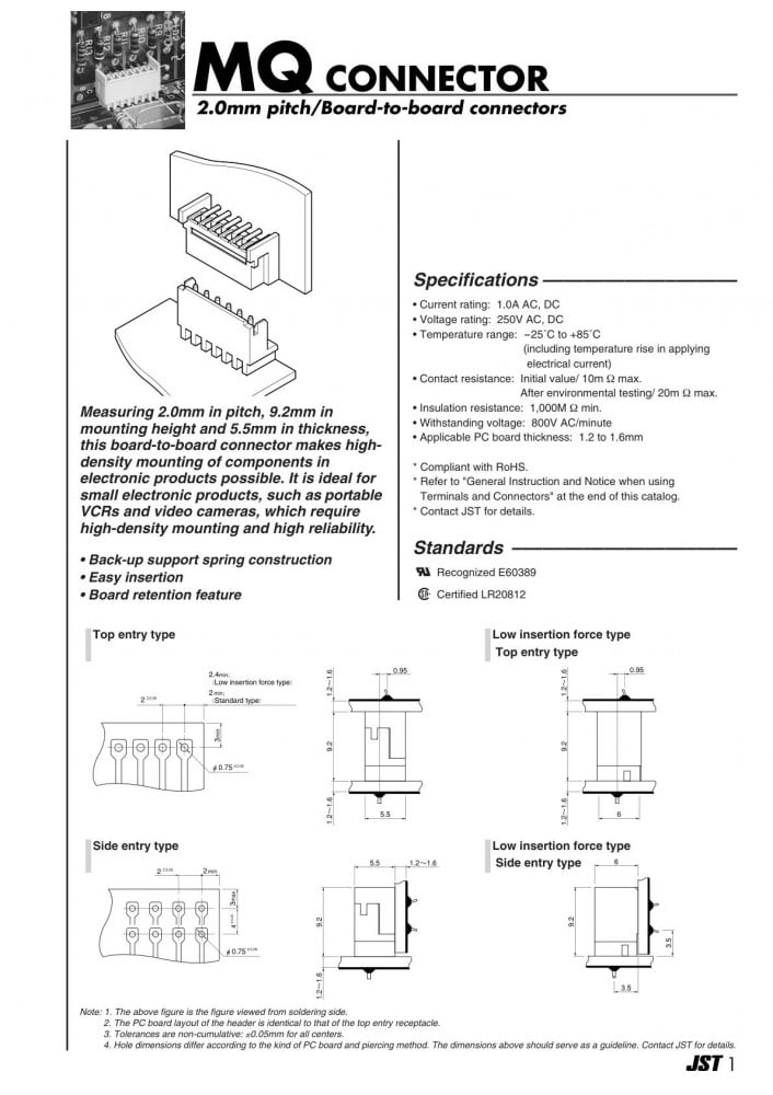 JST 06MQ-BT datasheet page 1