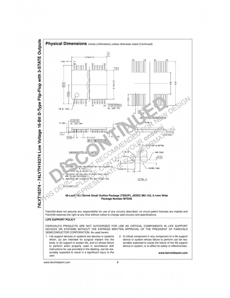 74LVT16374 datasheet page 8