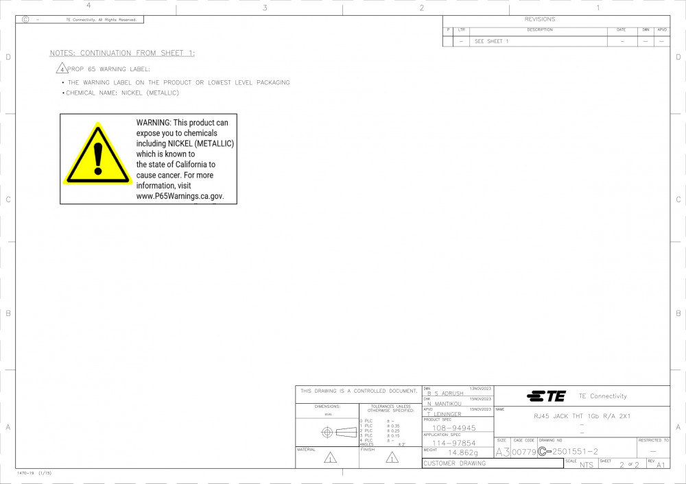 TE Connectivity 2501551-2 customer drawing page 2