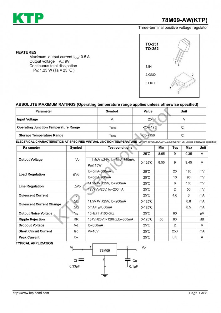 78M09-AW(KTP) technical document page 1