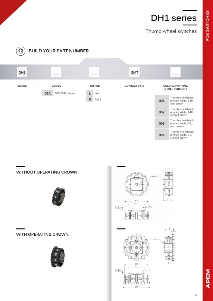 APEM DH1 series datasheet page 3