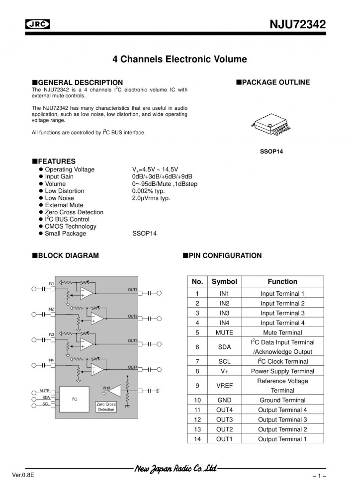 NJU72342 datasheet page 1