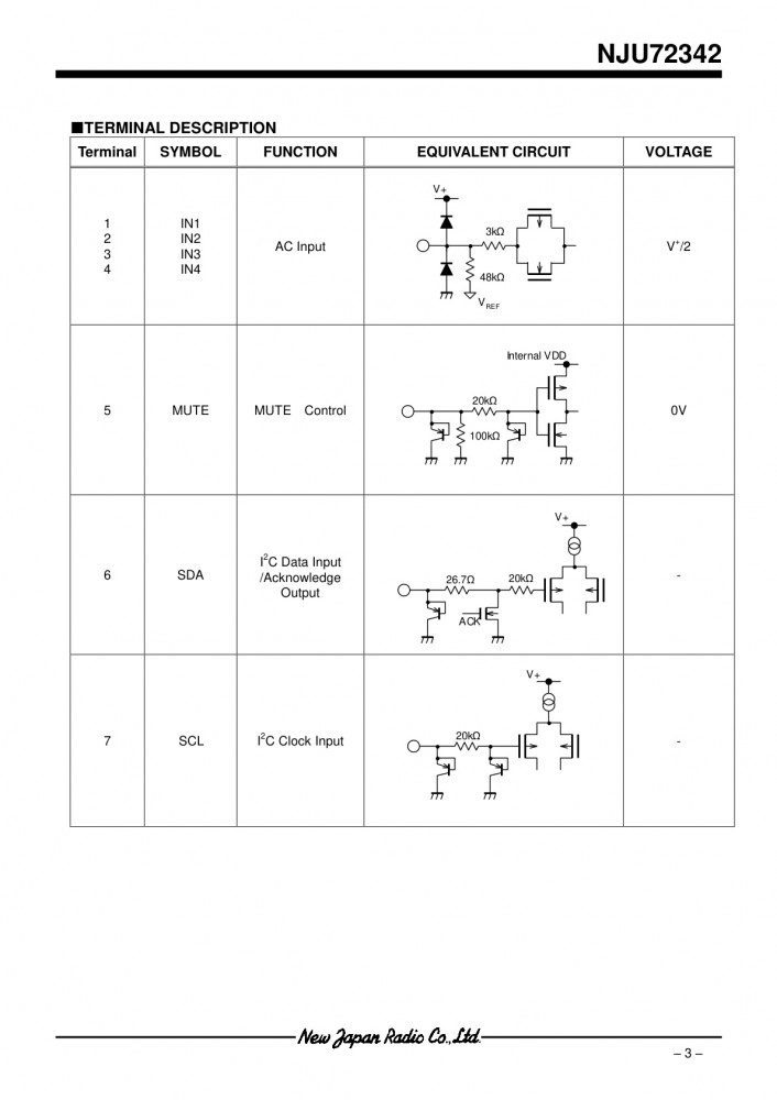 NJU72342 datasheet page 3