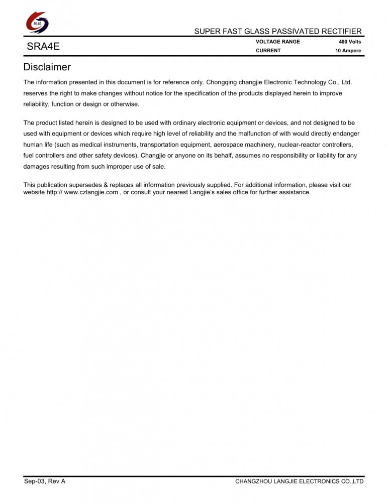 SRA4E datasheet page 5