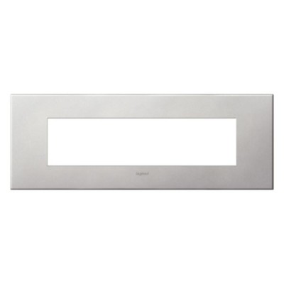 Arteor - British standard square plate 8 modules - Soft Alu matt thermoplastic - Flush-mounted snap-on frame - 252.5x92mm dimensions for sale