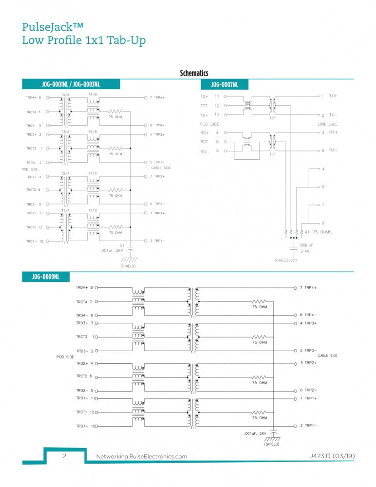 PULSE J0G-0001NL datasheet page 2