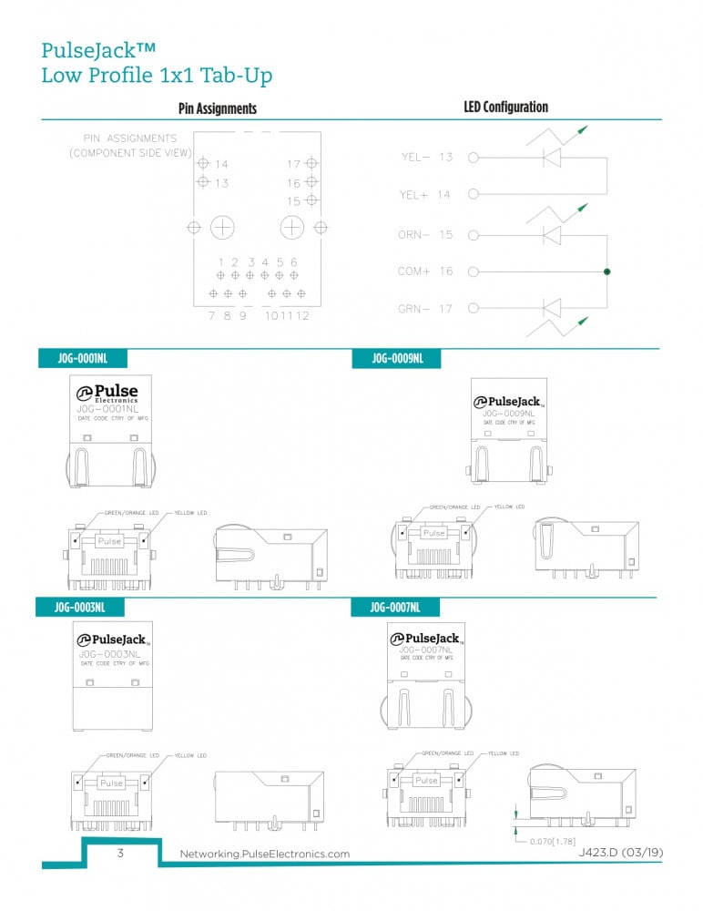 PULSE J0G-0001NL datasheet page 3