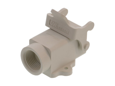 Heavy-Duty Standard (STD) Double Lever Surface Mount Housing, Die-cast Aluminum, with 4 Pegs, with Cover, with Gasket, Size 16B «77x27», M25x2 Thread, Grey