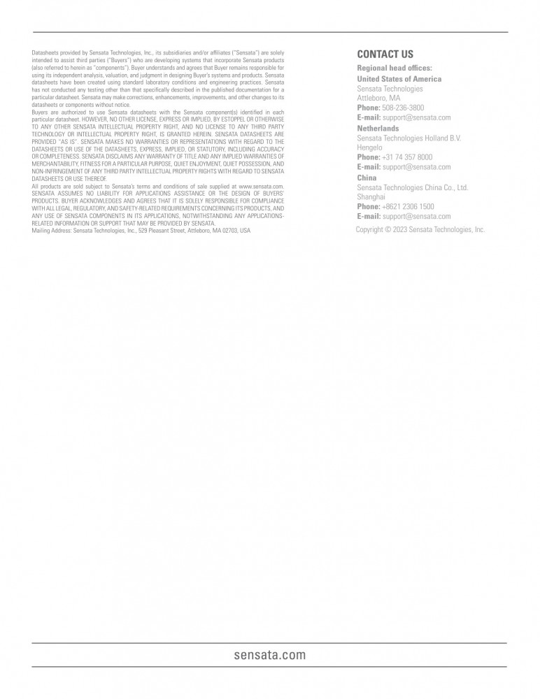 Sensata F18 datasheet page 5