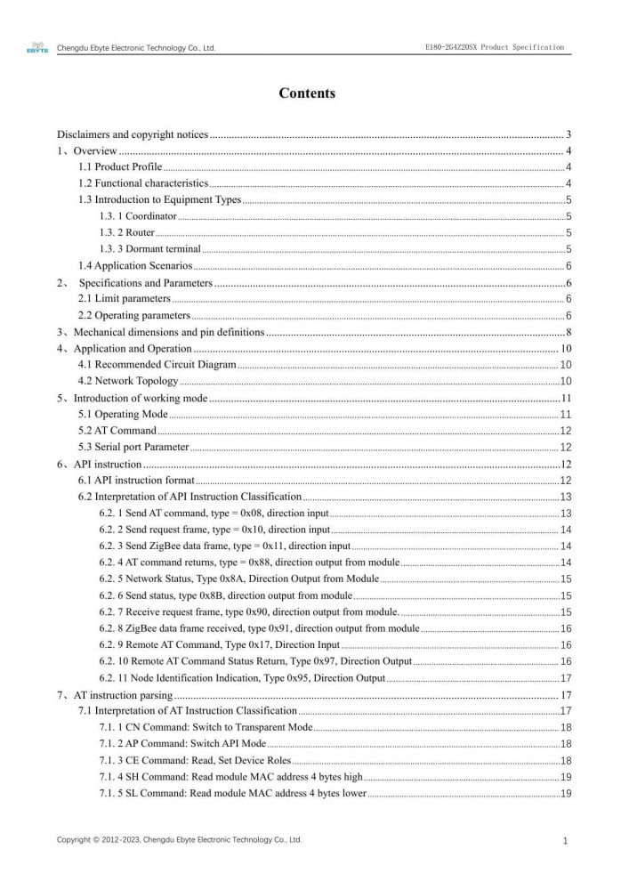 E180-2G4Z20SX datasheet page 2