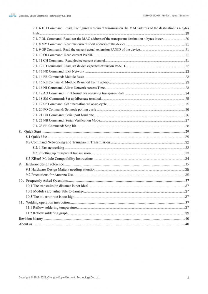 E180-2G4Z20SX datasheet page 3