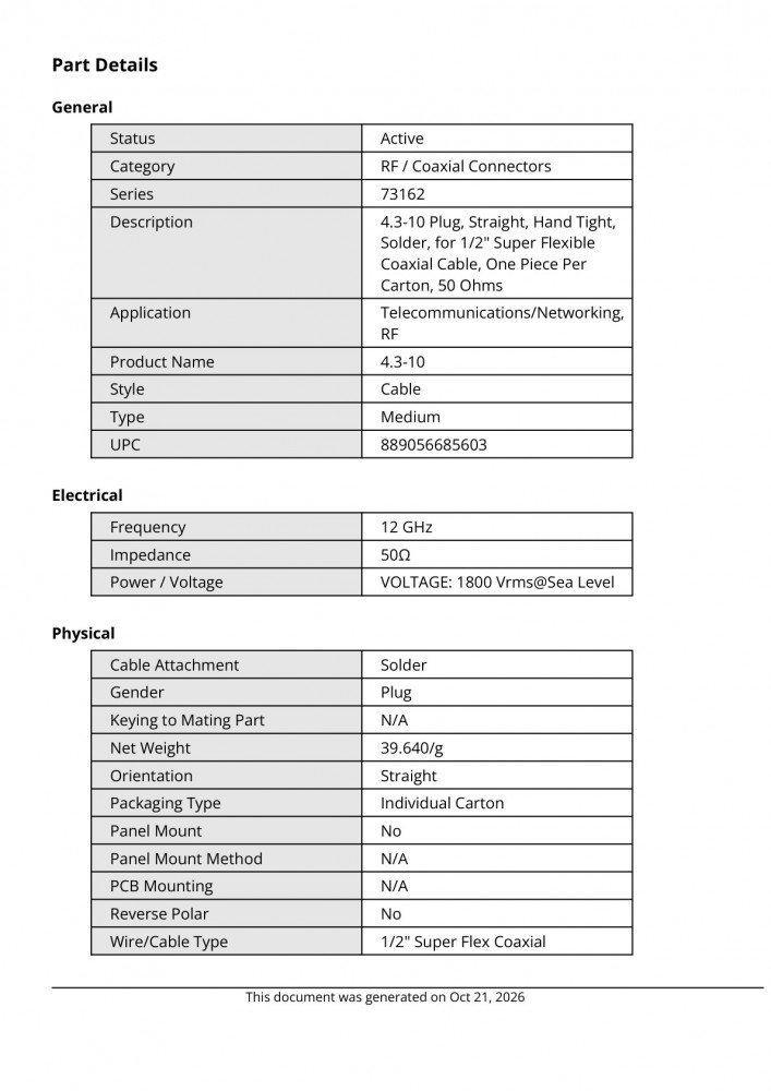 Product document image 2 for MOLEX 731626171