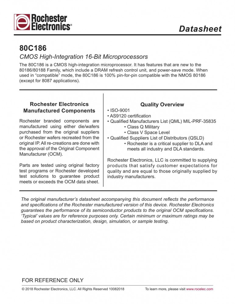N80C188-25 technical document page 1