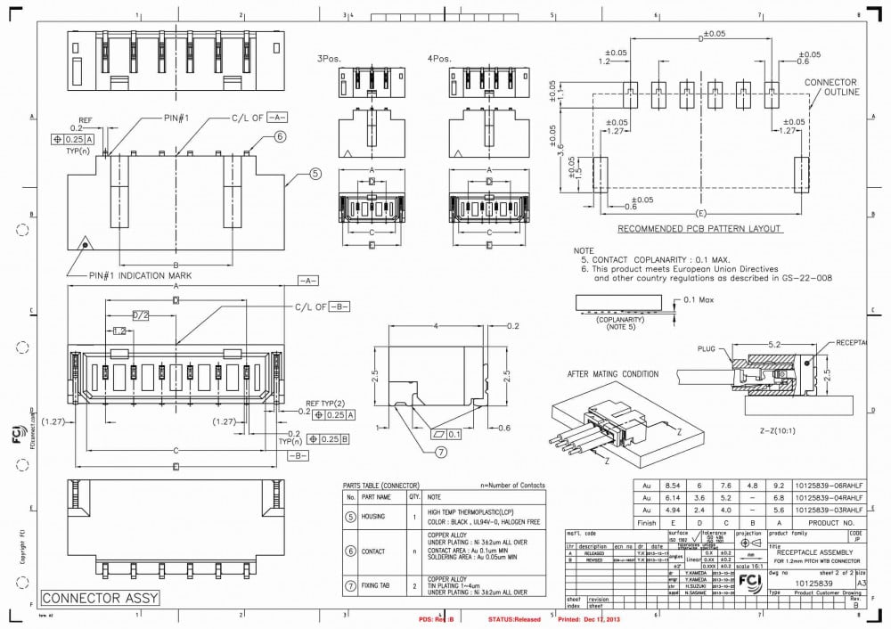 Amphenol 10125839-06RAEHLF technical document page 2