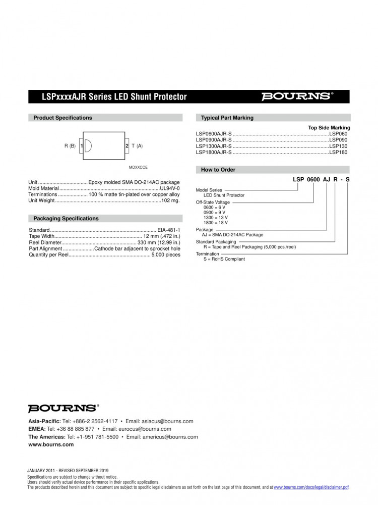 LSP0600AJR-S technical document page 3