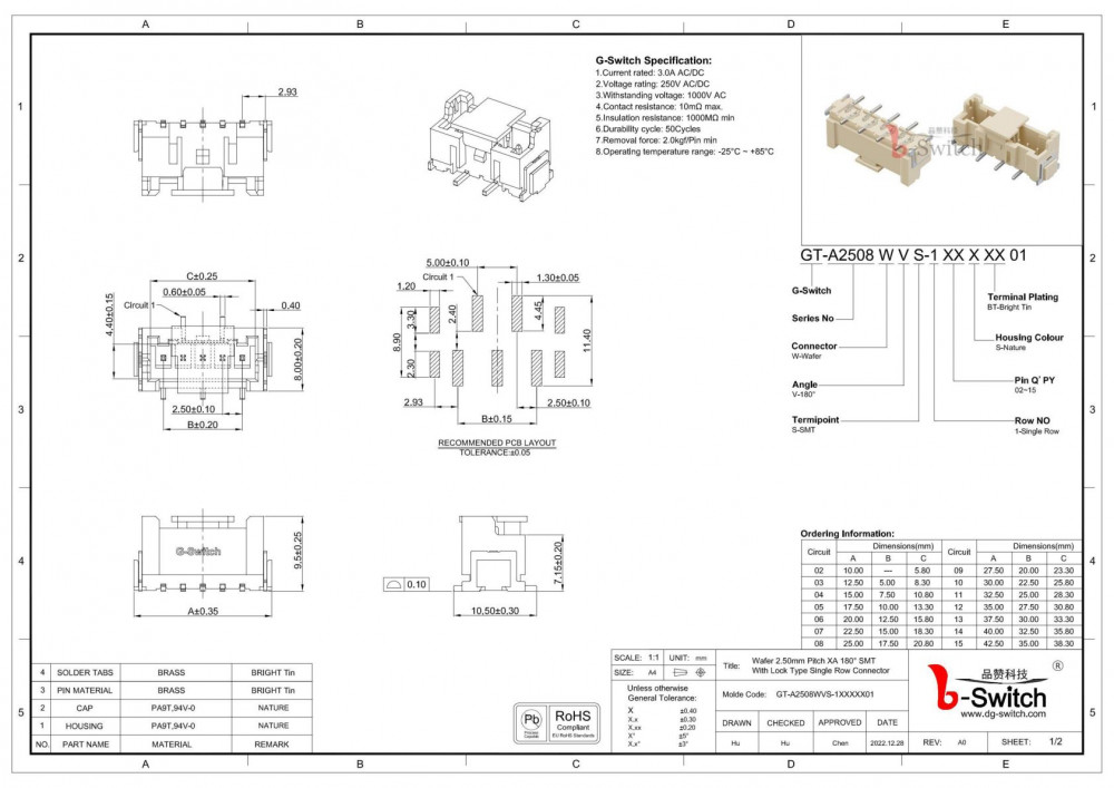 GT-A2508WVS-112SBT01 technical document page 1